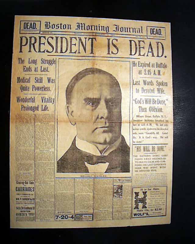 September 14, 1901: McKinley died, Teddy Roosevelt ascended to ...